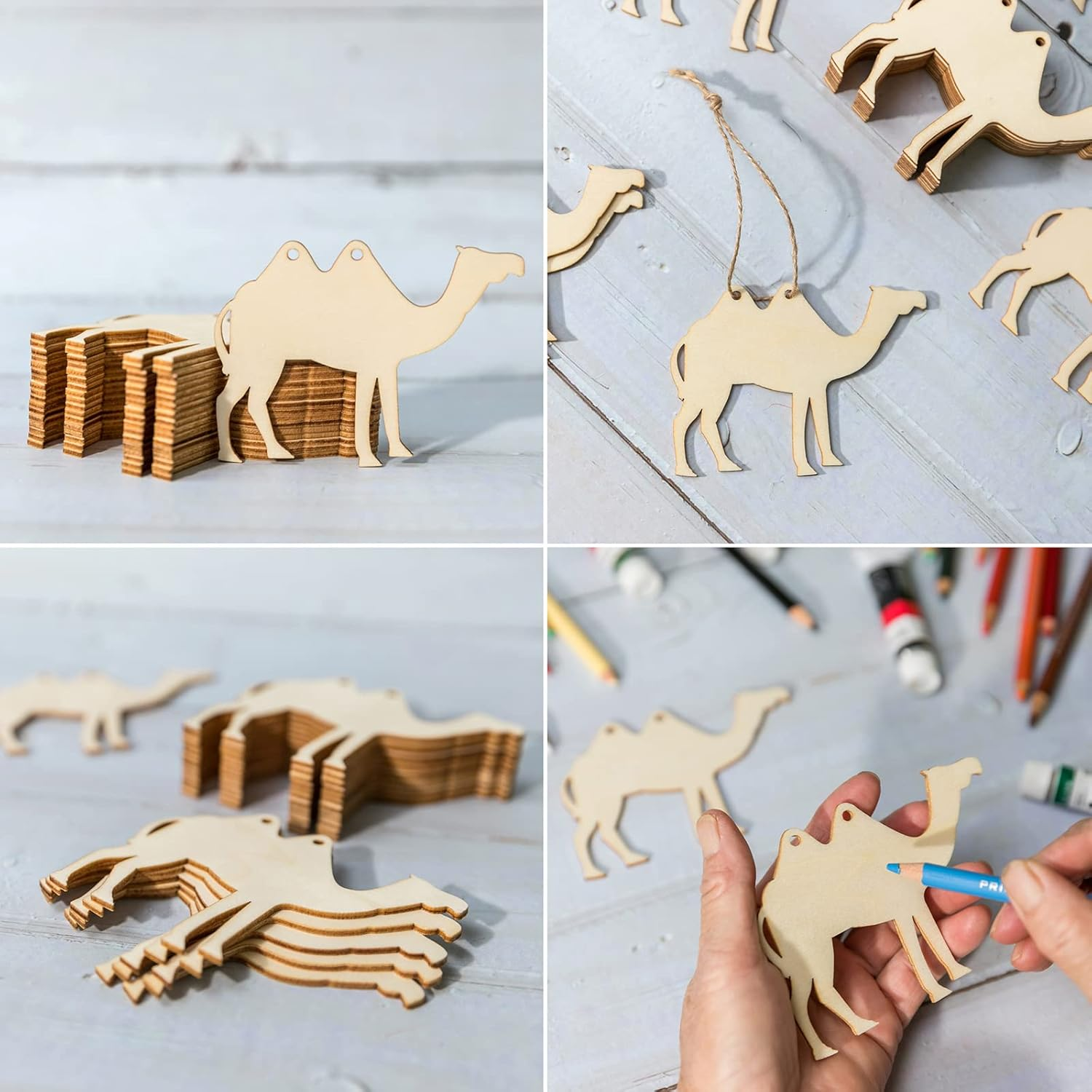 Camel Shape Wooden Blank Camel Wood with Twines Art Unfinished ...