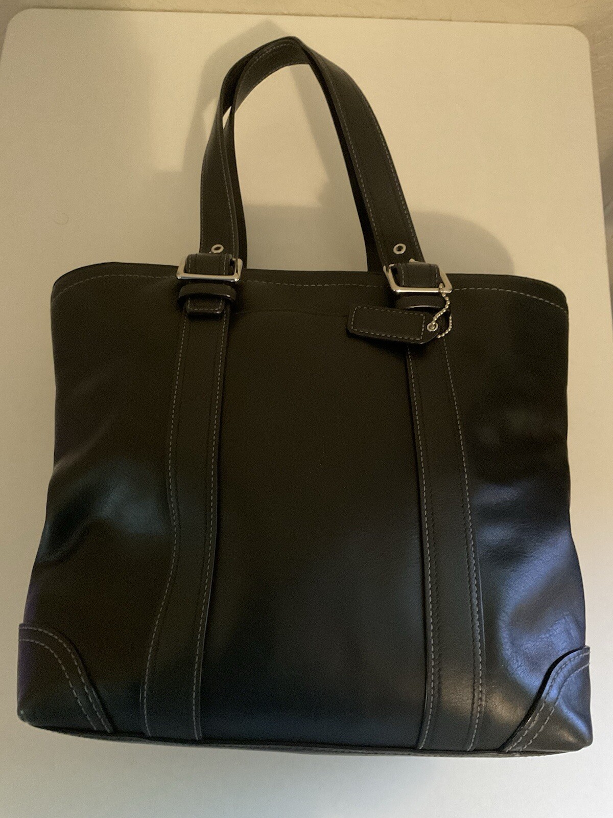 Coach Black Leather Bucket Style Purse - Gem