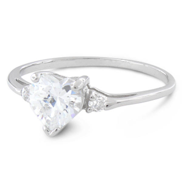 Heart Ring Genuine Sterling Silver 925 Face Height 7 mm Sizes 4 - 10 | eBay