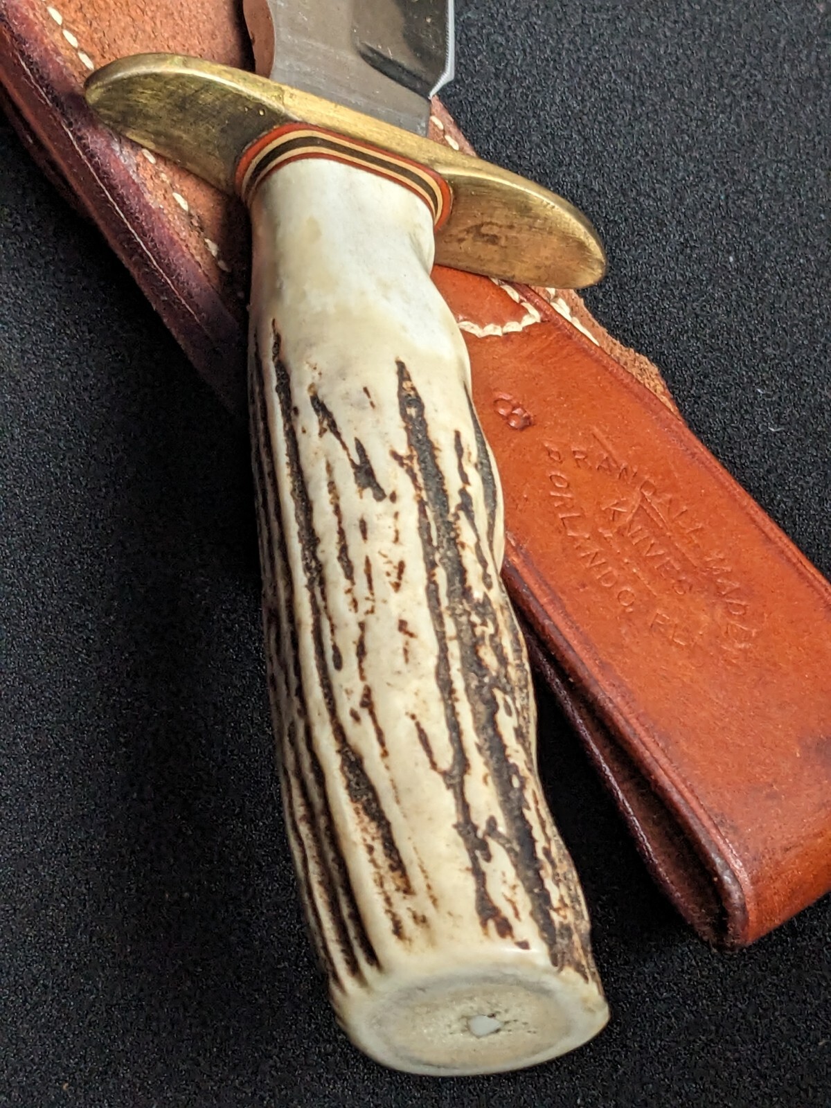 Very Rare Used Antler/Stag Randall Made Knives Model 1-8 With Finger ...