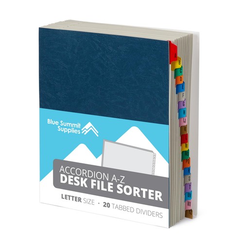 Blue Summit Expanding Desk File Sorter Organizer, Alphabetical | eBay UK