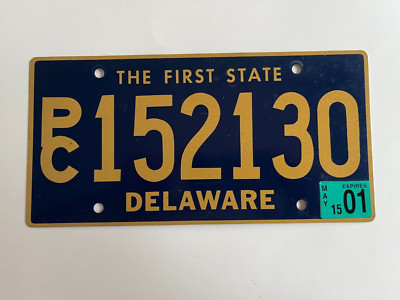 2001 Delaware License Plate "PC" = Pleasure Car - Totally Flat Variety ...