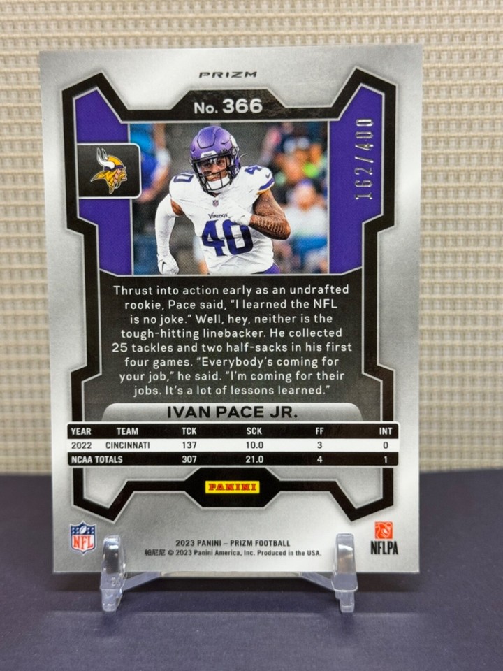 Ivan Pace Jr., RC - PANDORA PRIZM 162/400 - 2023 Panini Absolute #366 ...