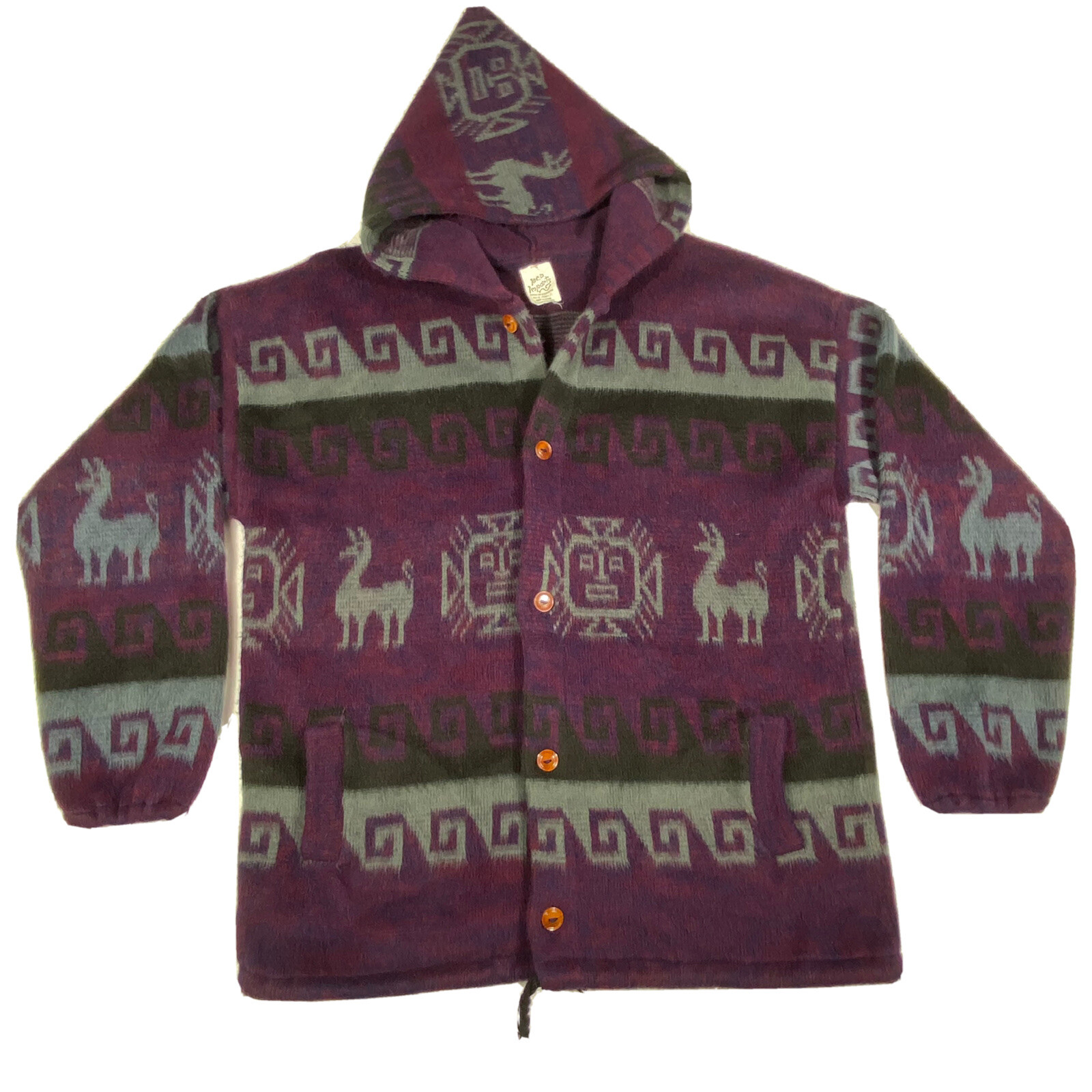 Inca Imports Woman’s XL Oversized Lama Pattern Jacket… - Gem
