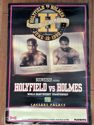 Original Vintage Evander Holyfield vs. Larry Holmes Boxing Fight Poster ...