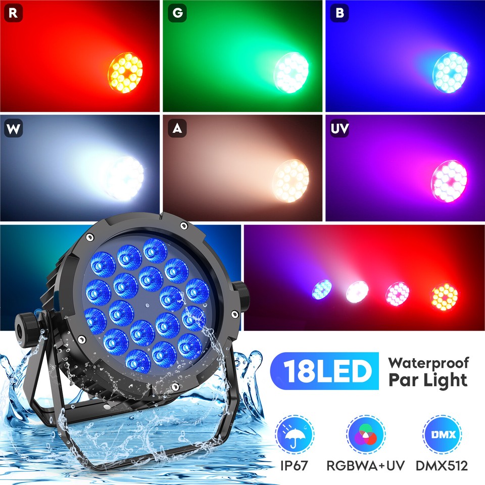 10X Waterproof 270W RGBWA UV LED Par Light DMX Stage DJ Par Can Light ...