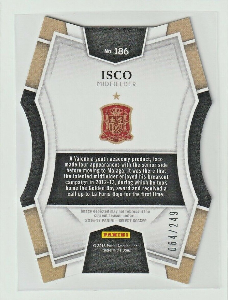 2016-17 Select Soccer - ISCO - Die-Cut - Light Blue 064/249 - Spain | eBay
