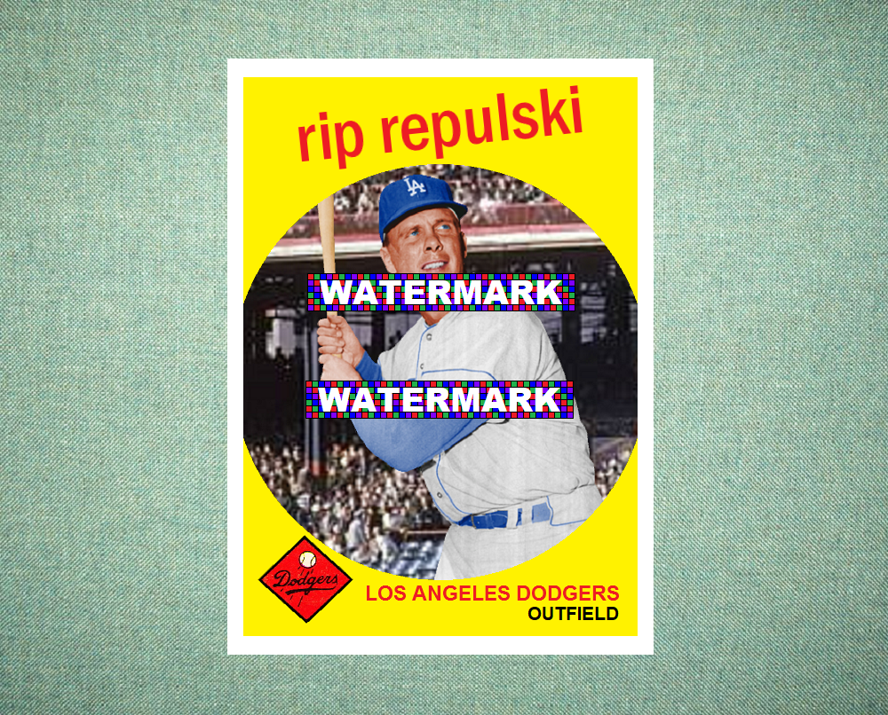 Rip Repulski Los Angeles Dodgers 1959 Style Custom Baseball Art Card | eBay