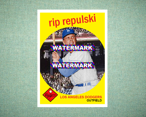 Rip Repulski Los Angeles Dodgers 1959 Style Custom Baseball Art Card | eBay
