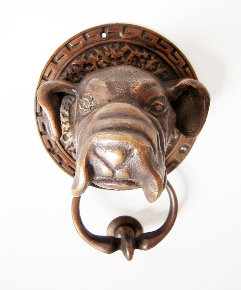 SOLID BRASS DOOR KNOCKER shaped like SKELETON/SKULL, PIG, IRISH ...