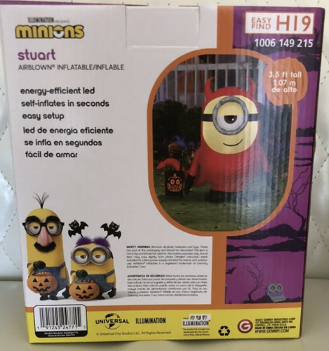 Minion Stuart Red Devil Costume Inflatable Gemmy Halloween Airblown 3.5 ...