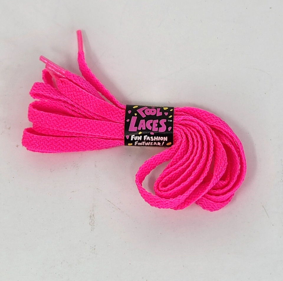 VINTAGE ILLUMINATIONS COOL LACES FUN FASHION FOOTWEAR NEON PINK SHOE ...
