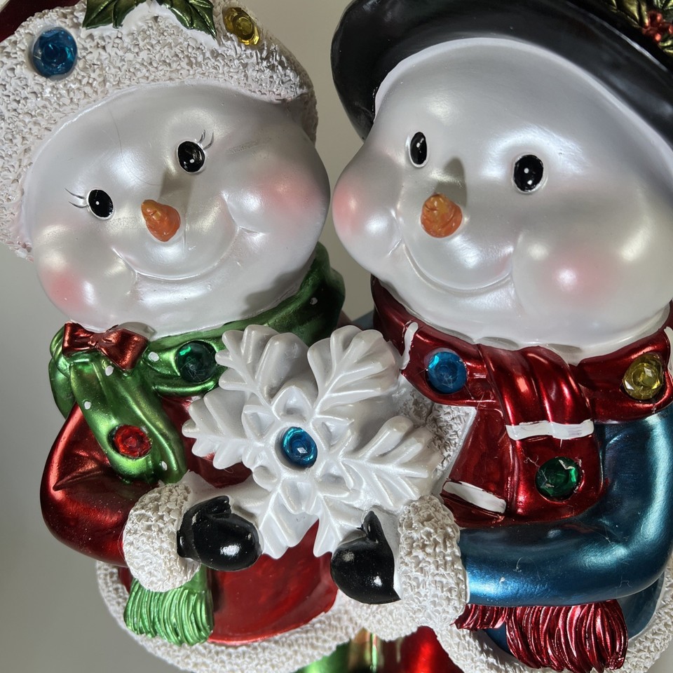 Christmas Indoor Outdoor Duo Snowman Resin Figure Kringle Express 22” W ...