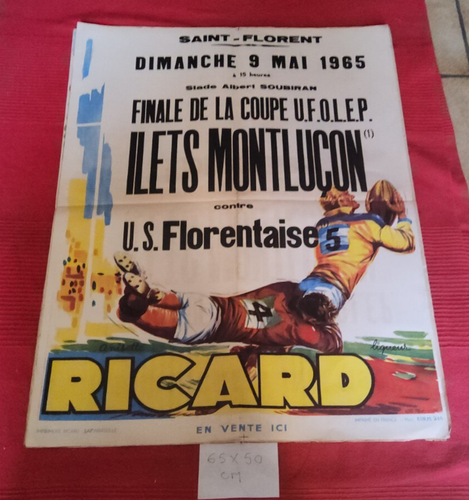 ANCIENNE AUTHENTIQUE AFFICHE RICARD 1965 PUBLICITÉ RUGBY | eBay