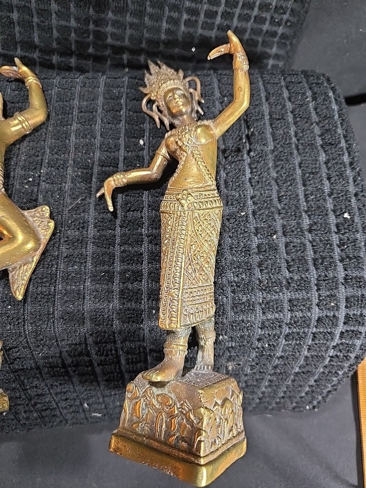 2 Brass Statue Dancing Apsara Celestial Nymph Hindu Buddhist Mythology ...