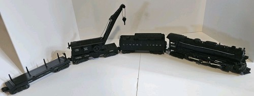 POSTWAR LIONEL 2055 HUDSON STEAM LOCO 2046W TENDER 6460 CRANE CAR 3451 ...