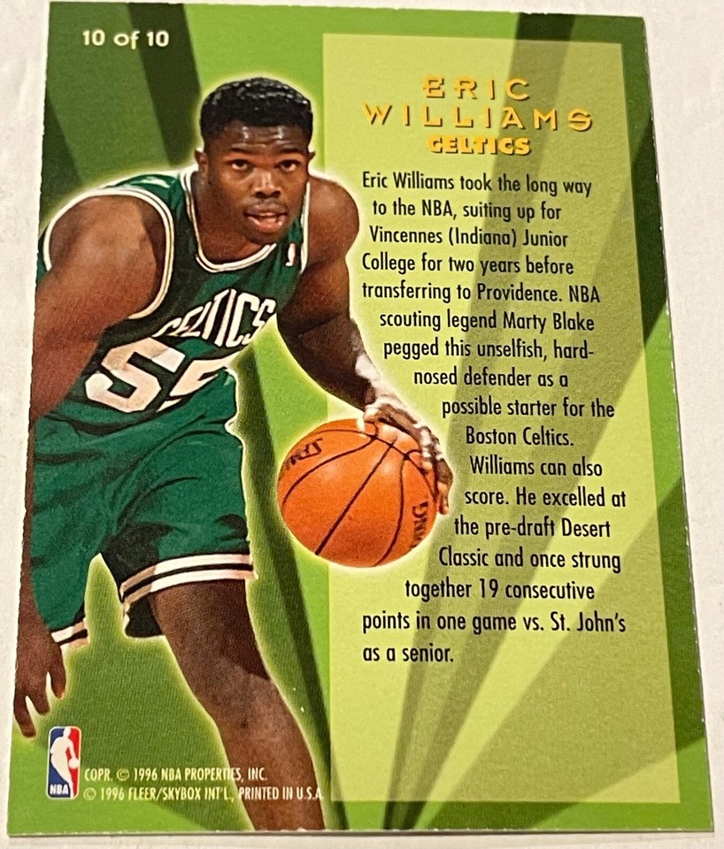 1995-96 Fleer Ultra Basketball All-Rookies ERIC WILLIAMS, Boston ...