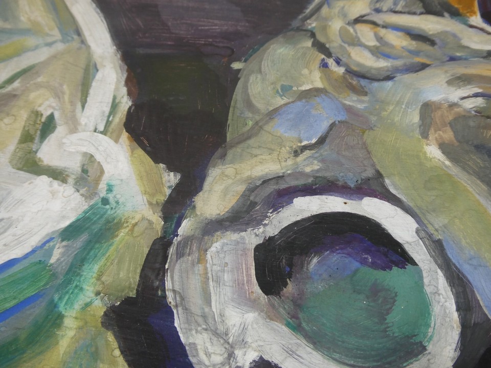 Post War Impressionist Abstract Vintage Still Life Oil Painting Signed ...