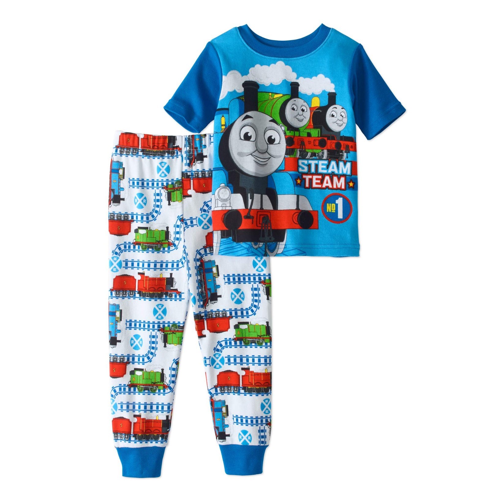 Thomas The Train 2 PC Short Sleeve Tight Fit Cotton Pajama Set Boy Size ...