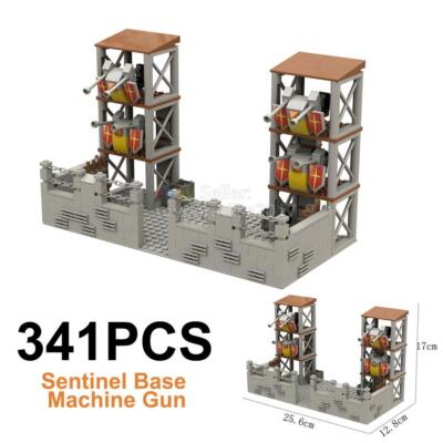 MOC Military Machine Gun Sentry Tower Army Scene Weapon Building Blocks ...