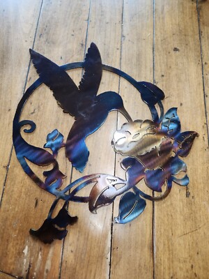 Hummingbird Metal Wall Decor Bird Flower Metal Art Hand Plasma Cut ...