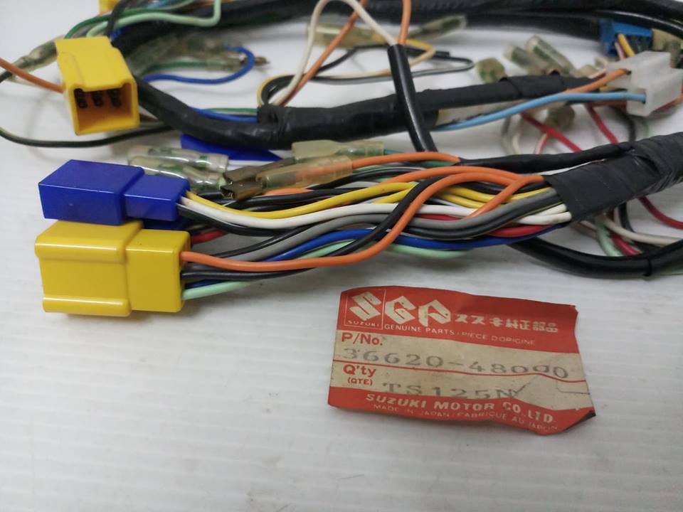 SUZUKI TS100-TS125C-N-WIRE HARNESS MAIN SET GENUINE NOS JAPAN P/N 36620 ...
