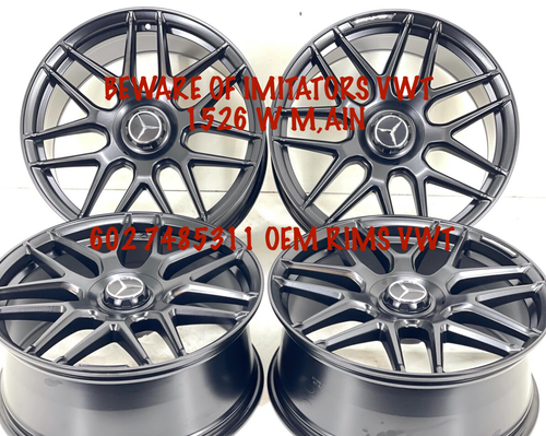 20" INCH BLACK RIMS WHEELS Mercedes Benz AMG 5X112MM 66CB NEW SATIN ...