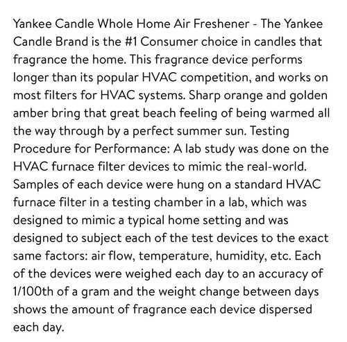 Yankee Candle Pink Sands Scent Whole House Furnace Filter Pad Air ...