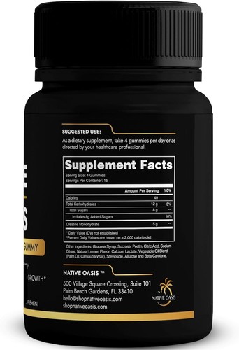 Native Oasis Creatine Monohydrate Gummy Supplement for Men & Women ...