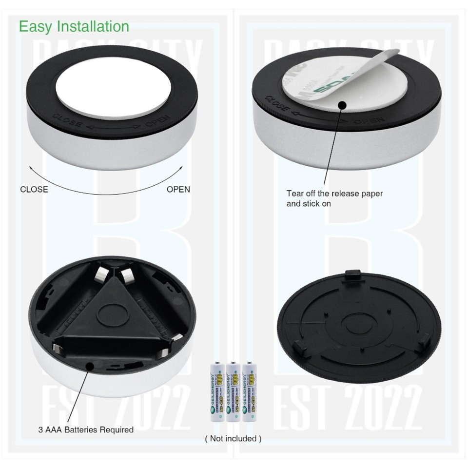 LED Touch Push On Off Light Self Stick On Click Battery Button Light ...