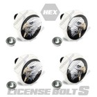 4 Polished Hex Billet License Plate Frame Fastener Tag Bolts - BALD ...