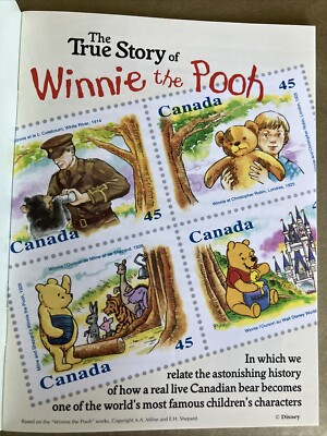 The True Story of WINNIE THE POOH CANADA STAMP BOOKLET Includes Story ...