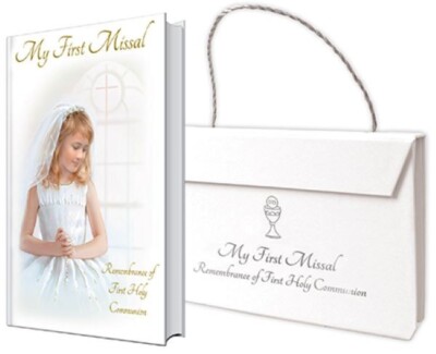First Holy Communion Prayer Book & Carrier Bag Set Gift White Girl ...