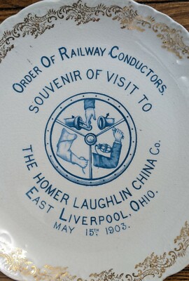 Antique 1903 Order Of Railway Conductors ORC Porcelain Plate Antique PA ...