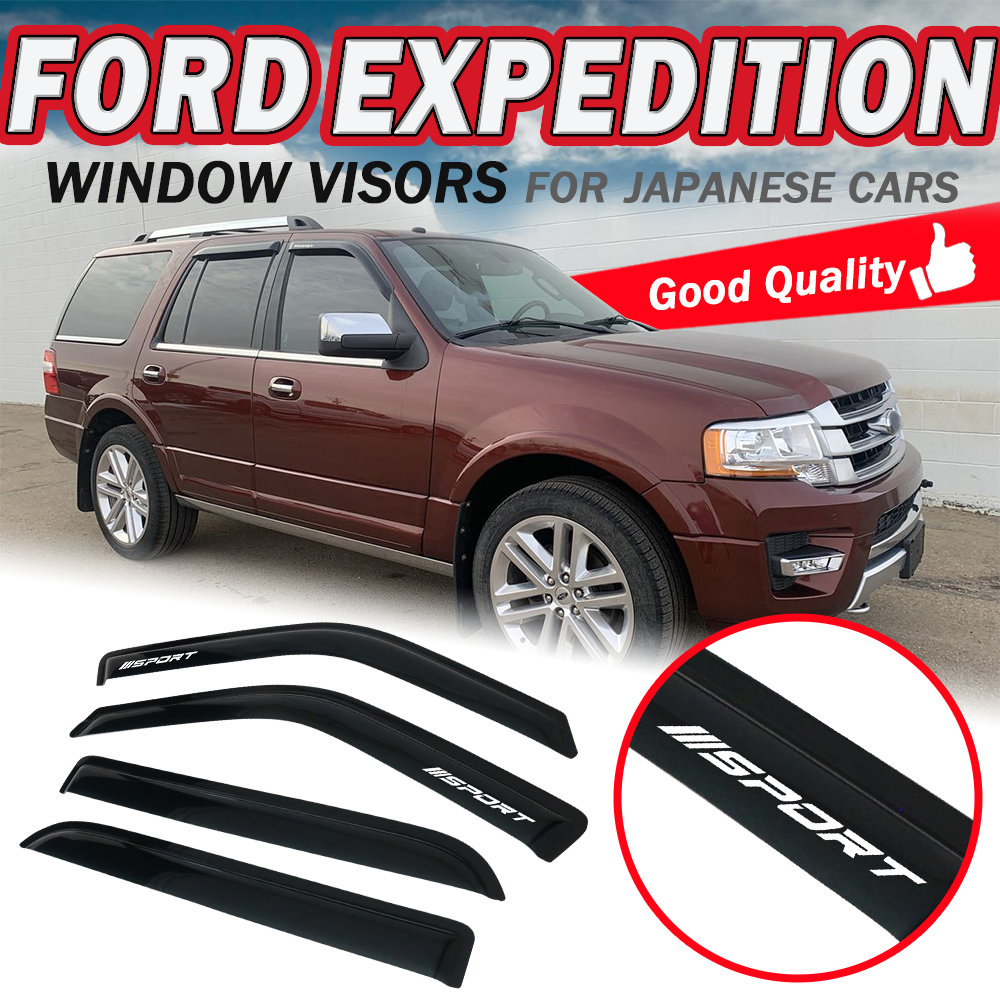 Fits 97-17 Ford Expedition Window Visor Rain Guard Shade Smoke Acrylic ...