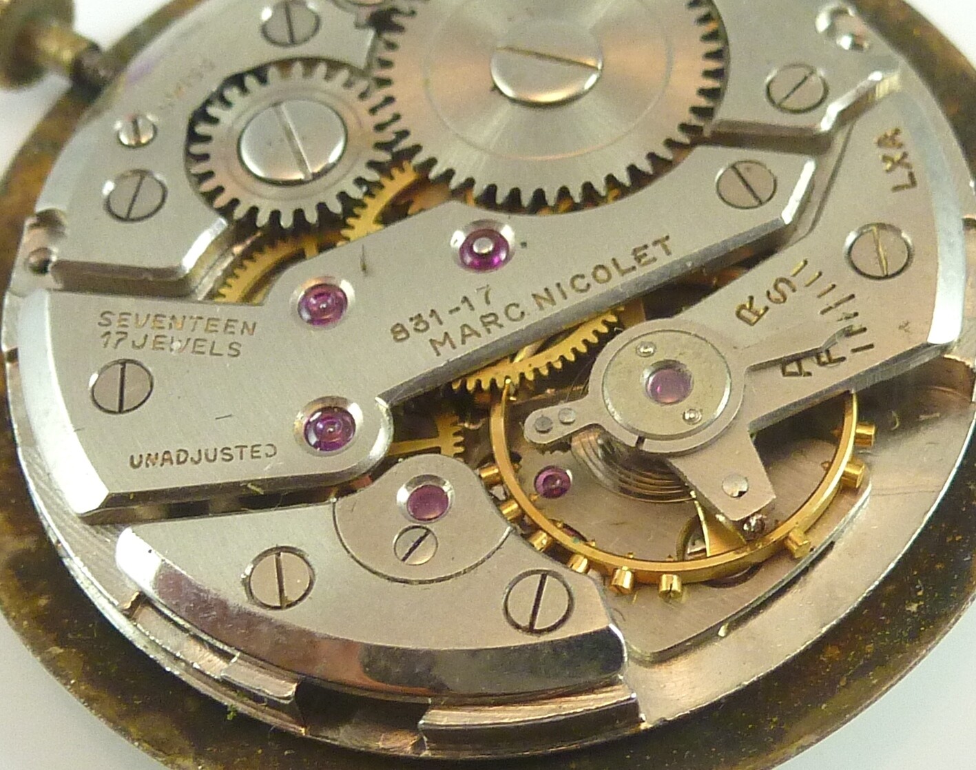 Vintage Marc Nicolet 831-17 Mechanical Wristwatch Movement - Parts ...