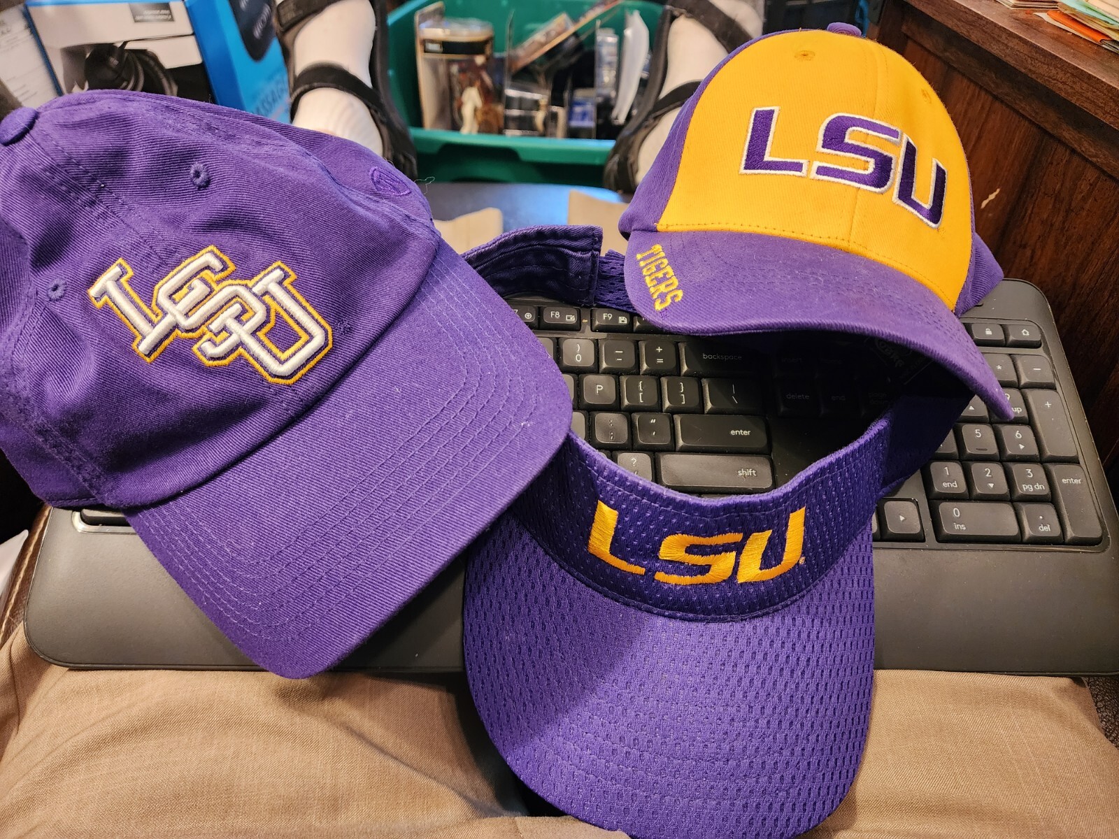 LSU CAPS 2 Baseball , 1 Tennis Visor , All ADJUSTABLE SIZE - THREE | eBay