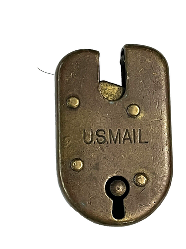 Brass Padlock US Mail NO Key Antique Mail Bag Lock Post Office Vintage ...