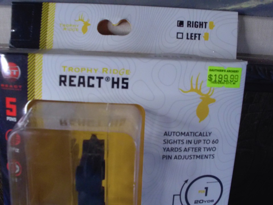 Trophy Ridge React H5 5-Pin .019 Fiber RIGHT Hand Black Archery Bow ...