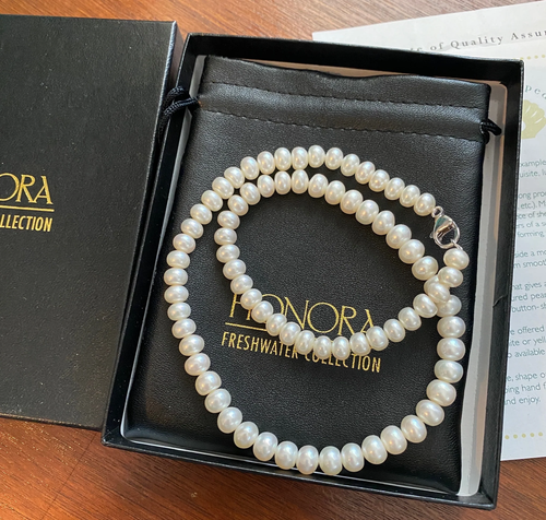 Single Strand Honora Freshwater Pearl Necklace with Box 16" Long | eBay