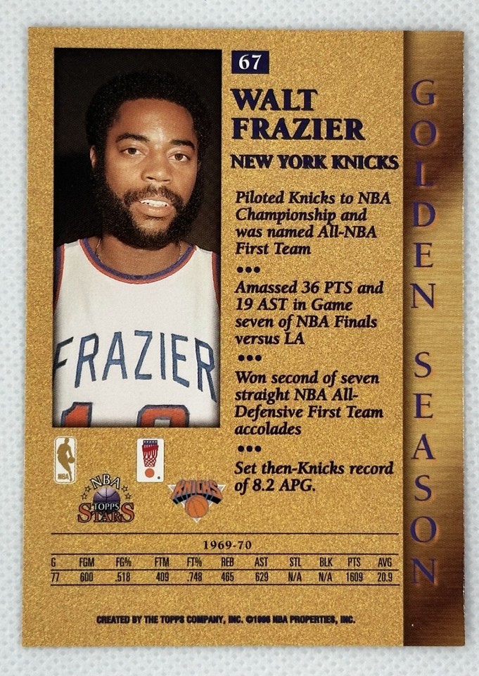 1996-97 Topps Stars #67 WALT FRAZIER New York Knicks NICE CARD !!! | eBay