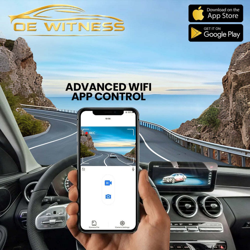 OE Witness Dash Cam for Toyota | CHR Front and Rear 4K, Night Vision, G ...