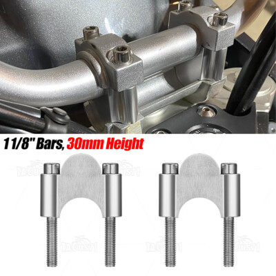 Handlebar Riser Kit Risers 1 1/8" Bars 30mm For Motorcycle Dirt Bike MX ...
