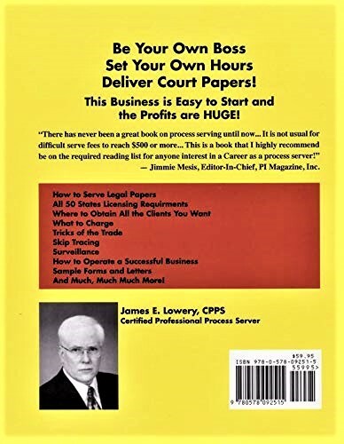 How to Start Your Own Process Serving Business by James Lowery, CPPS ...