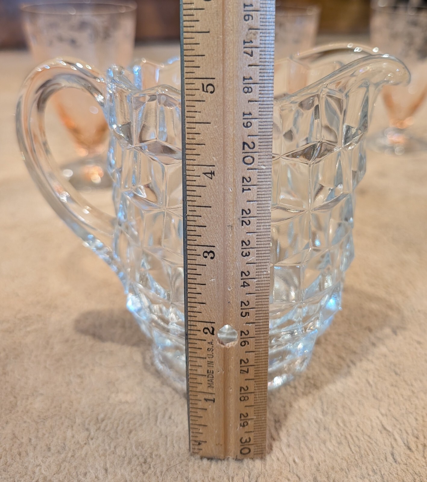 Fostoria American Crystal Cubist-style Pitcher 5 3/8" | eBay