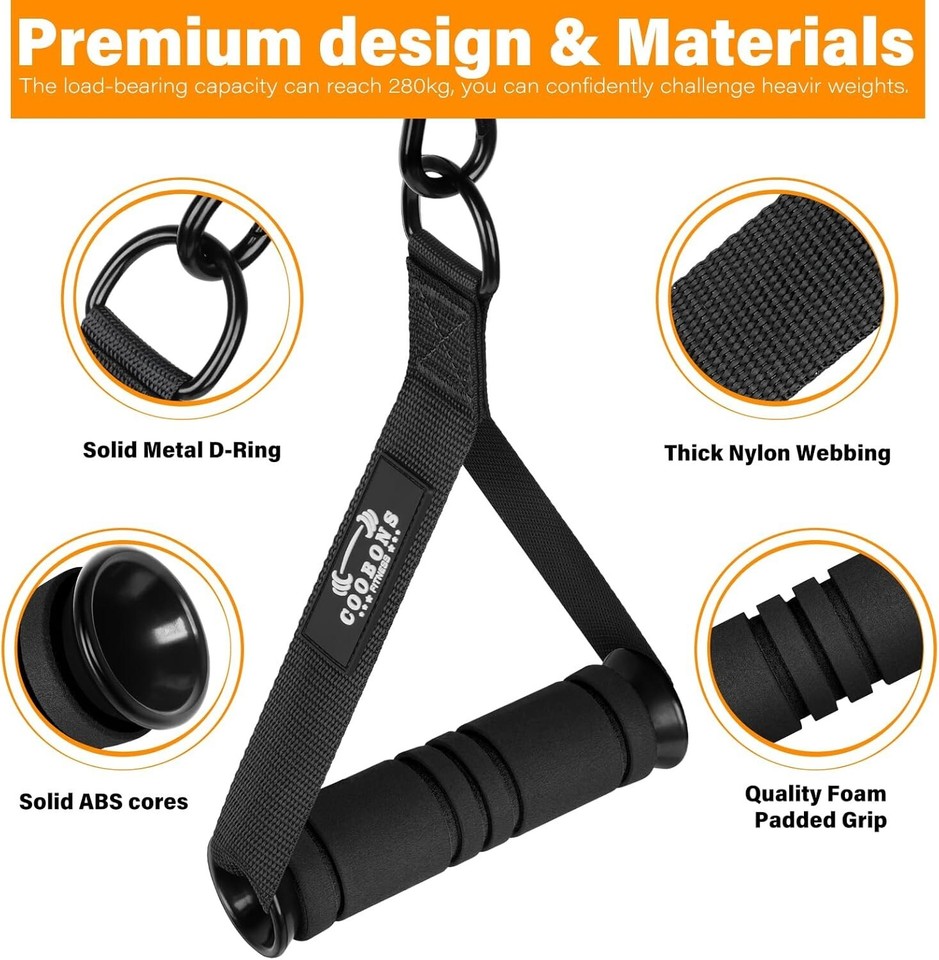 Heavy Duty Exercise Handles, Gym Handles for Cable Machine Attachment ...