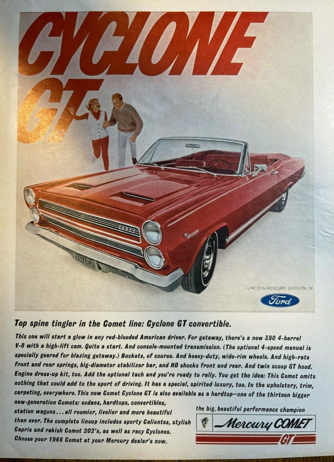 1966 Advertisement Ford Cyclone GT | eBay