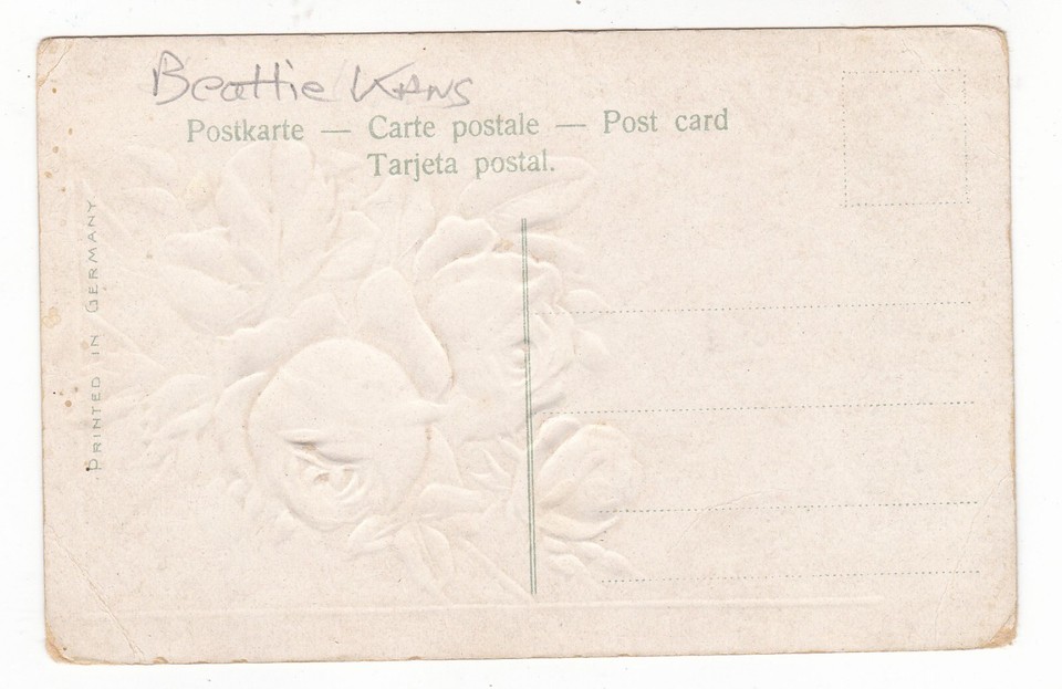 c1910 BEATTIE KANSAS MRS VILA MCMAHON ROSE CARD VINTAGE POSTCARD KS OLD ...