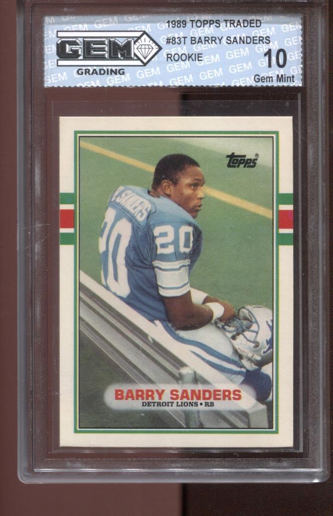 1989 Barry Sanders Topps Traded #83T Gem Mint 10 RC Rookie Detroit ...