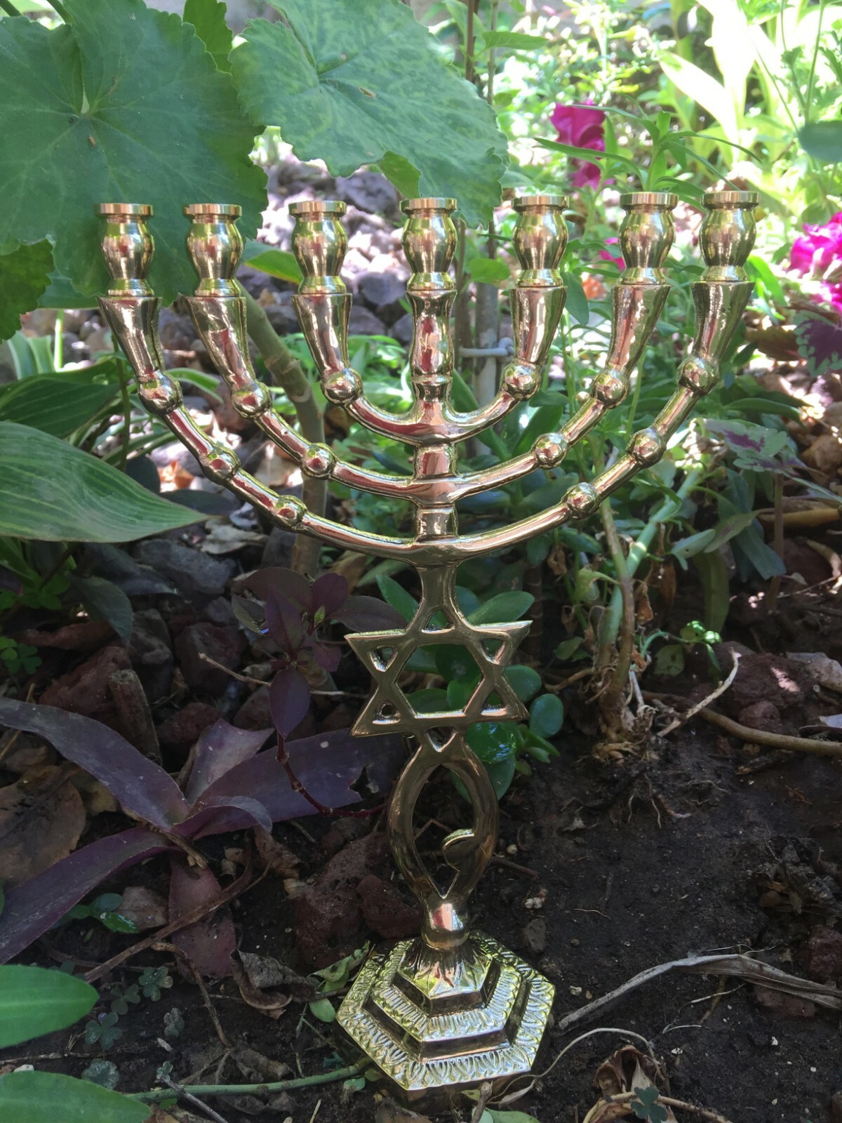 Grafted in Messianic Israel Brass Copper Messiah Menorah Candle Holder ...